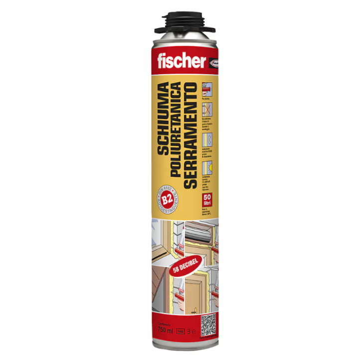Schiuma poliuretanica serramento pup w 750 pistola fischer